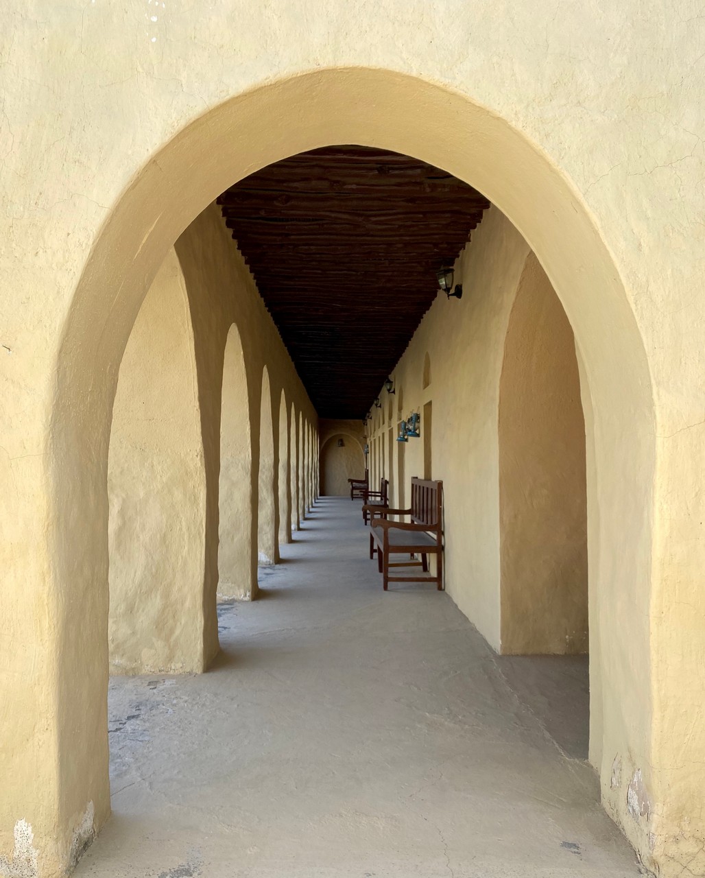 Falaj al Mualla Fort in quiet oasis town in UAQ desert 2023