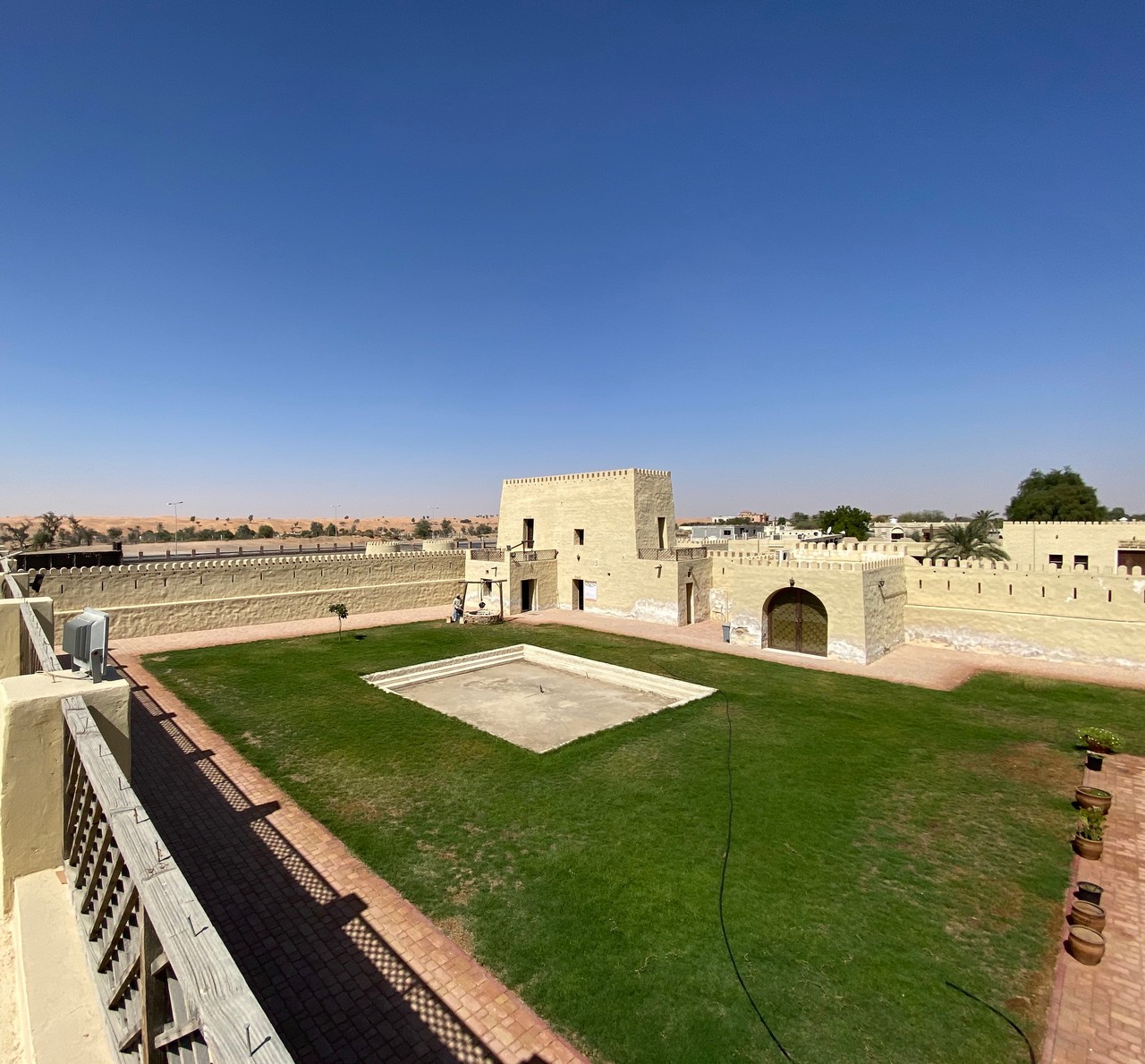 Falaj al Mualla Fort in quiet oasis town in UAQ desert 2023