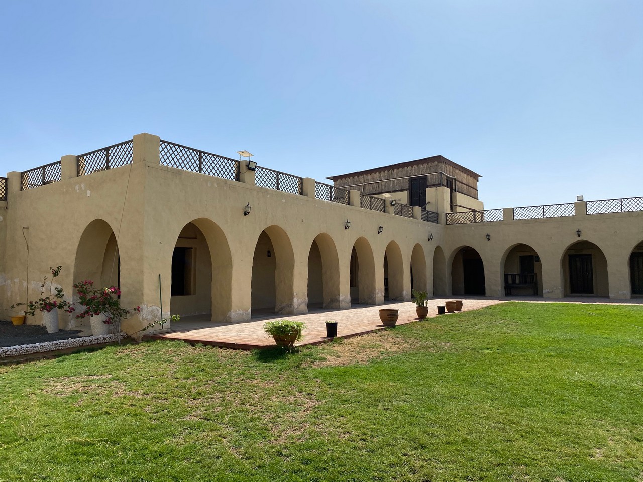 Falaj al Mualla Fort in quiet oasis town in UAQ desert 2023